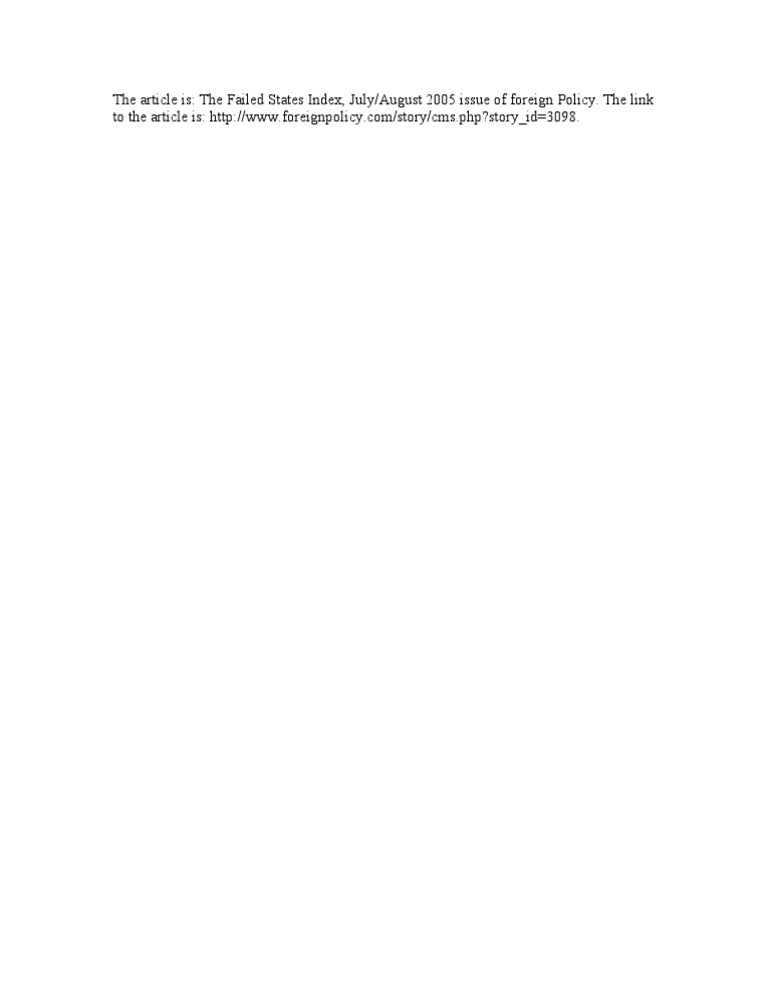 Failed States Index - July/Aug 2005 | PDF
