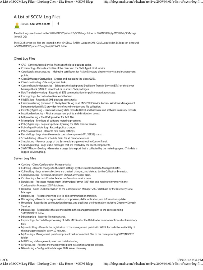 A Comprehensive Guide to SCCM Log Files: Locations, Purposes and Insights for Troubleshooting ...