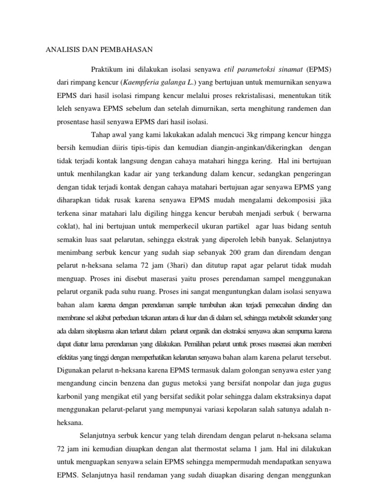 Analisis Dan Pembahasan Epms | PDF