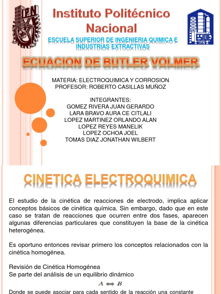 Ecuacion Butler Volmer | PDF | Catálisis | Electroquímica