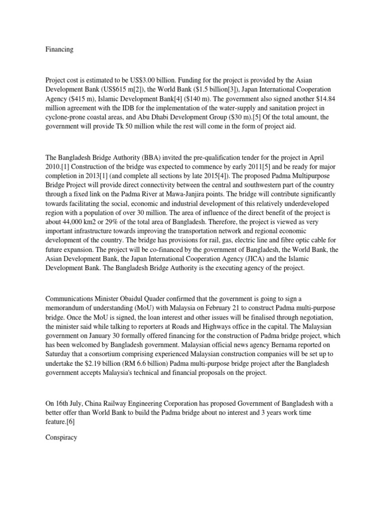 Padma Bridge Financing | PDF | Economies | Business