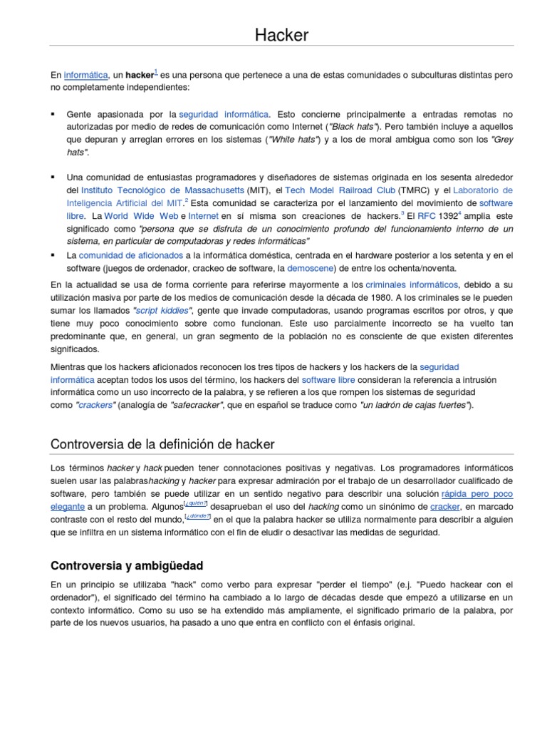 Hacker's | PDF | Hacker de seguridad | ciberespacio