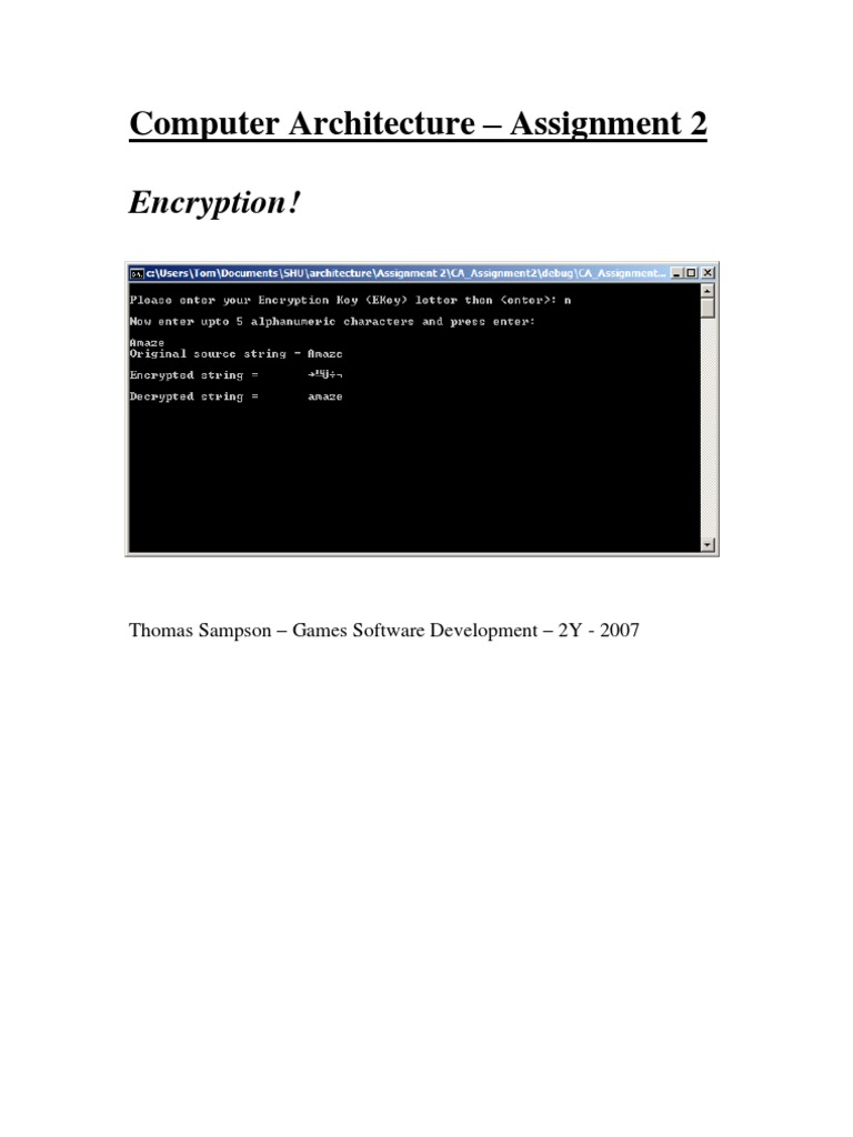 Encryption!: Computer Architecture - Assignment 2 | PDF | Subroutine | Pointer (Computer ...