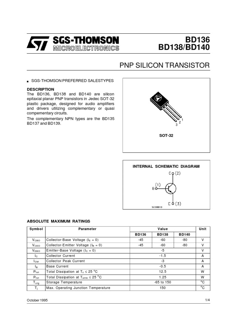 BD136 | PDF | Bipolar Junction Transistor | Electronic Circuits