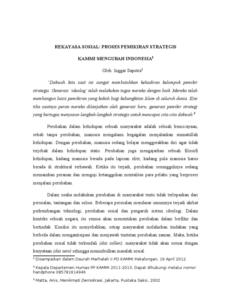 Makalah Rekayasa Sosial | PDF