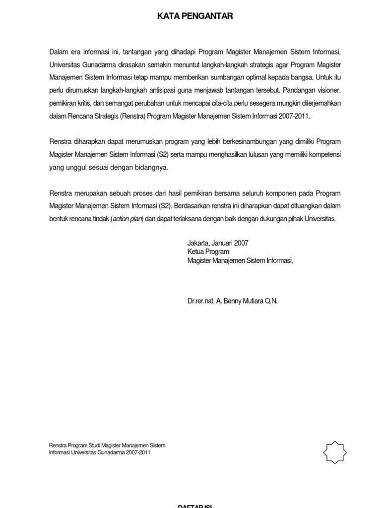 Contoh Renstra s2 | PDF