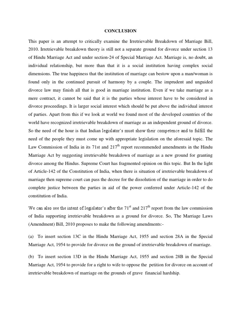 Conclusion | Divorce | Marriage