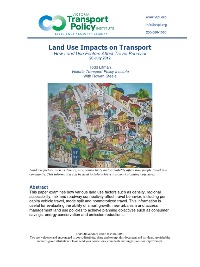 Land Use Impacts On Transport | PDF | Public Transport | Commuting