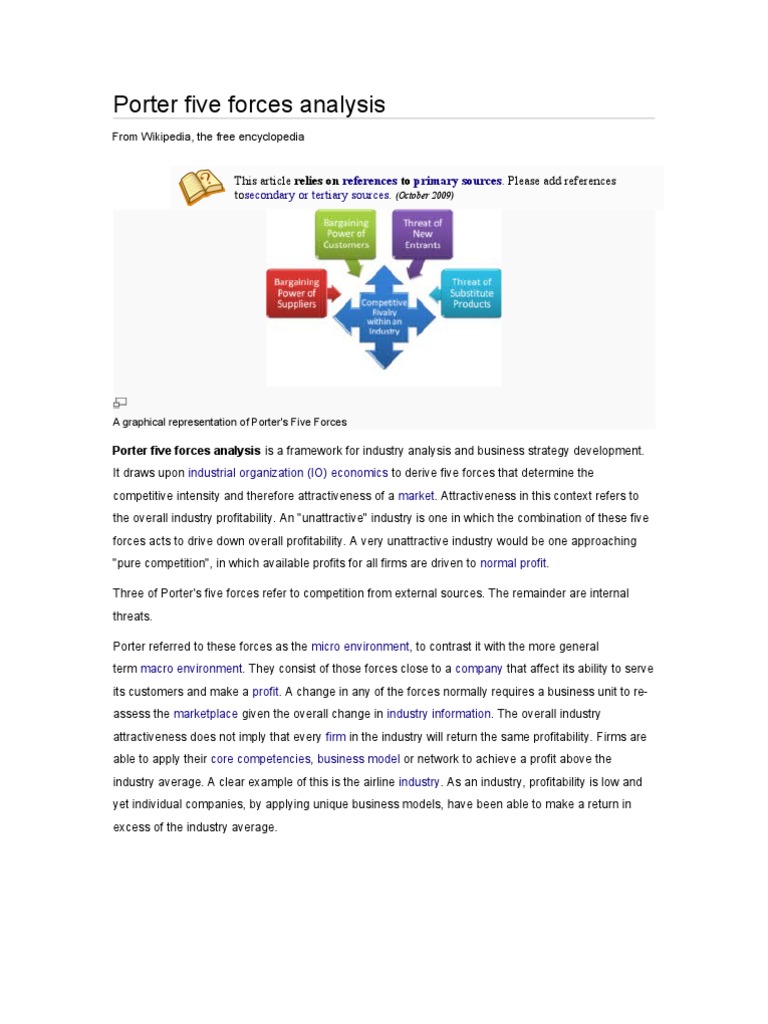 Porter's Five Forces Analysis Overview | PDF | Business Economics ...