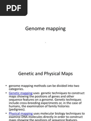 Genetic Map Vs Physical Map