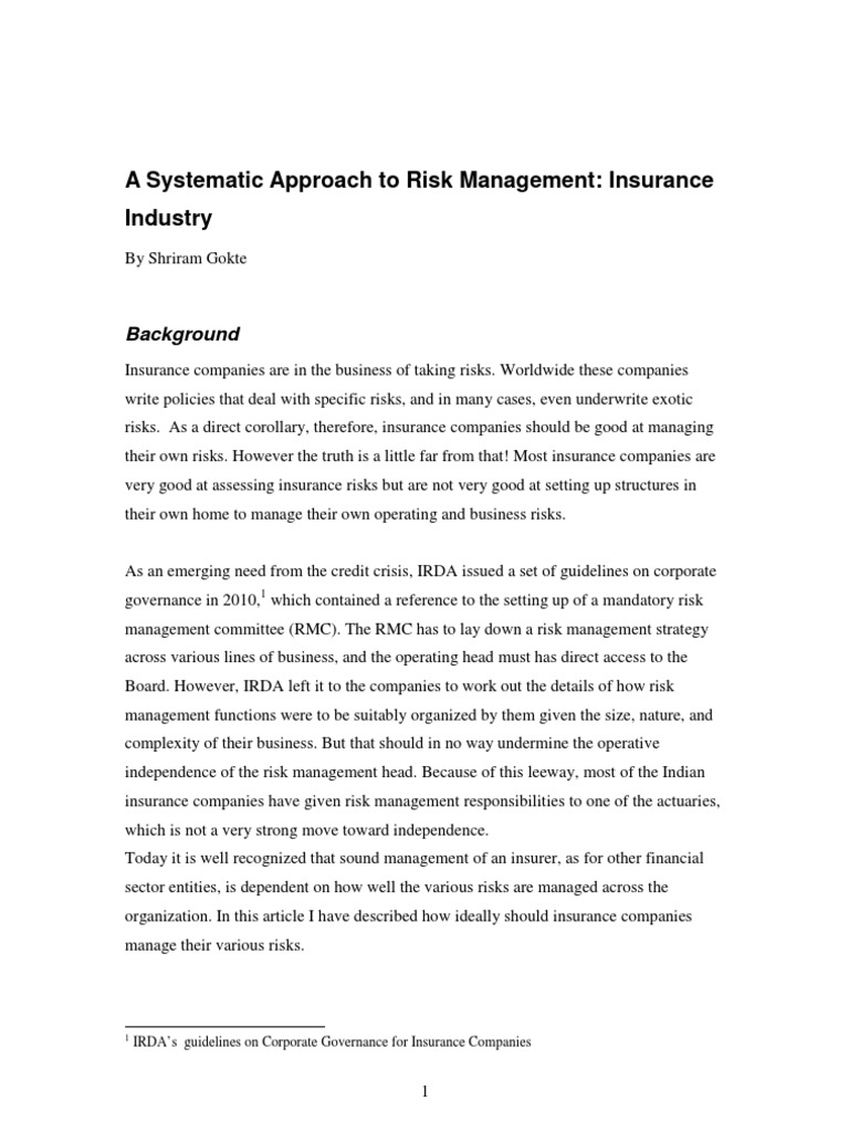 Risk Management Strategies for Insurers | PDF | Credit Risk | Insurance