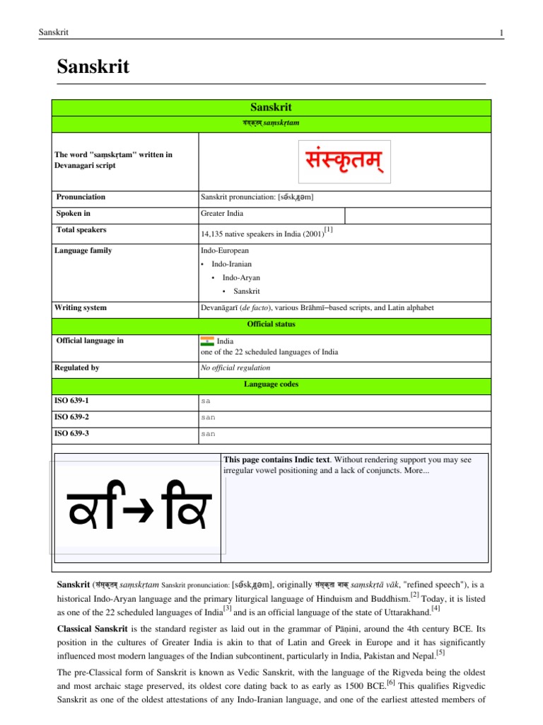 Sanskrit Introduction | PDF