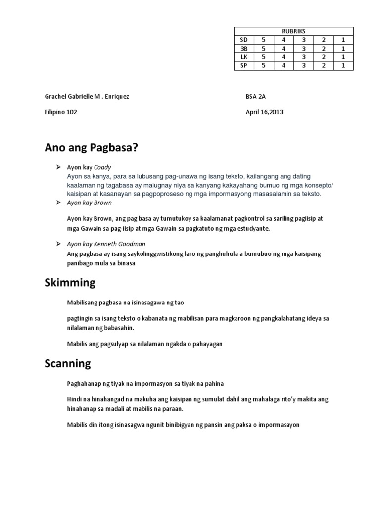 Pagbasa | PDF