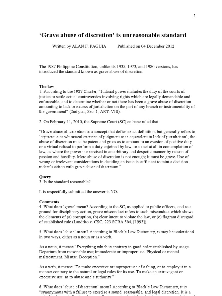 Grave Abuse of Discretion | PDF | Discretion | Jurisdiction