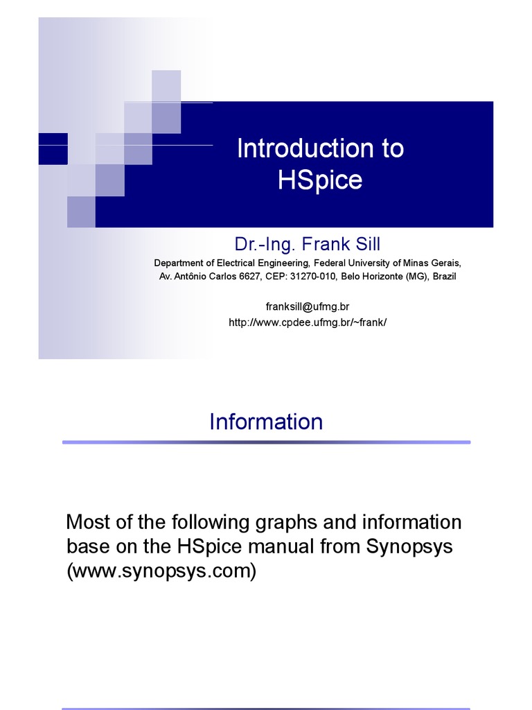 Sill HSpice Tutorial Final | PDF | Spice | Mosfet