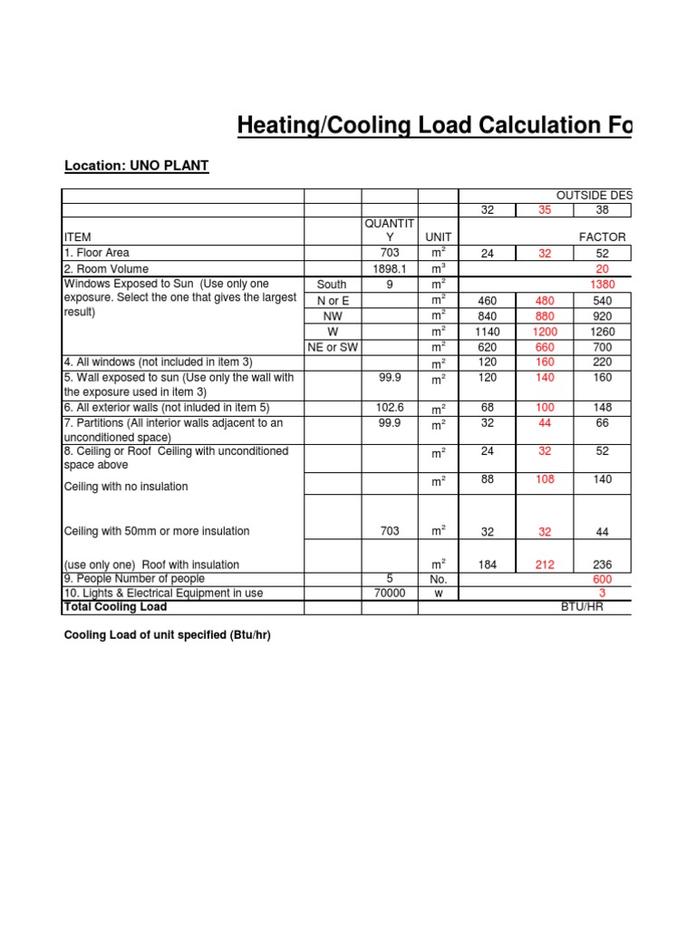 Air Conditioning Cooling Load Calculations | Air Conditioning ...