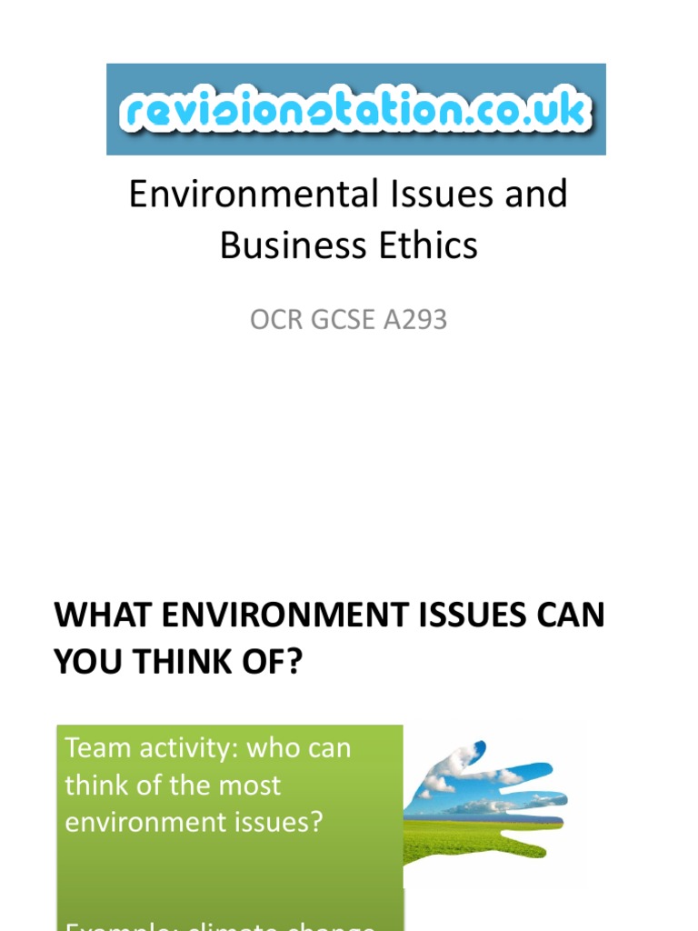 Environmental Issues in Business Ethics | PDF | Global Warming ...