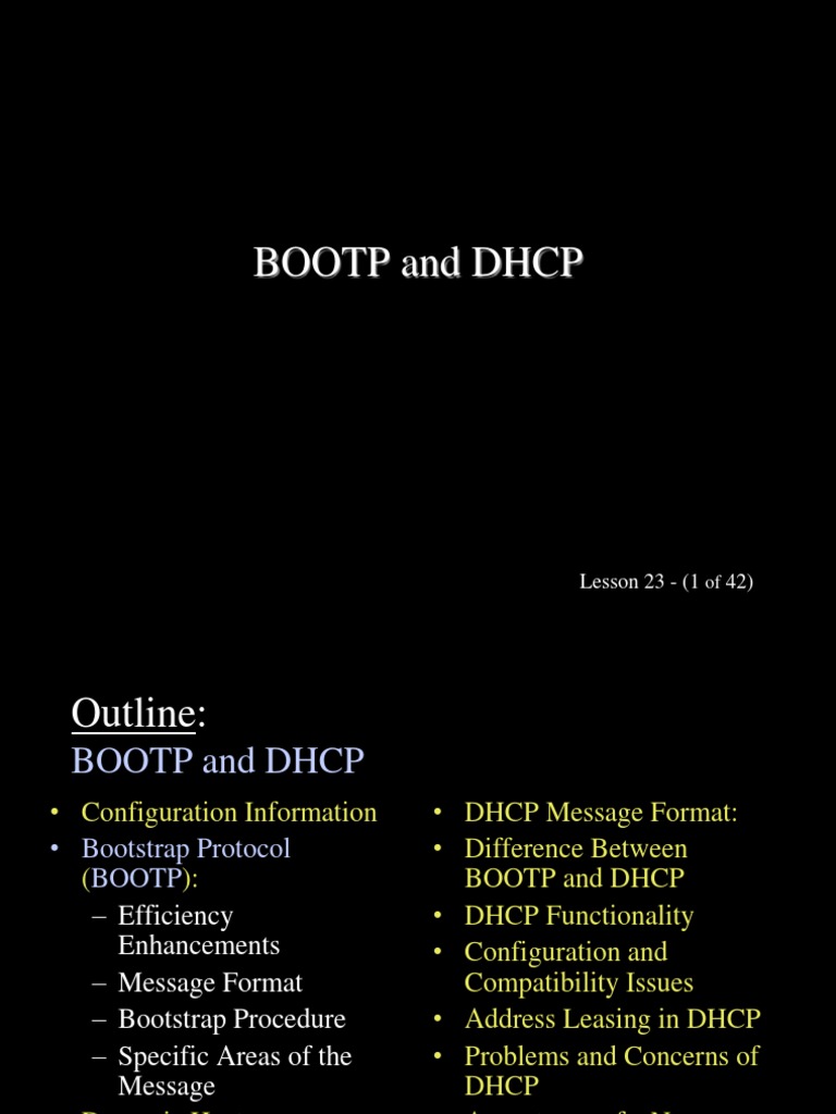 Bootp DHCP | PDF | Ip Address | Telecommunications Standards