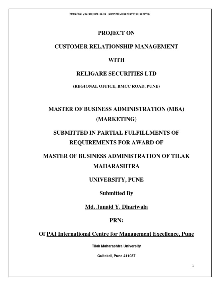 CRM Strategies at Religare Securities | PDF | Customer Relationship ...