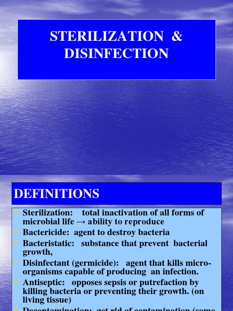 Sterilization | Disinfectant | Sterilization (Microbiology)