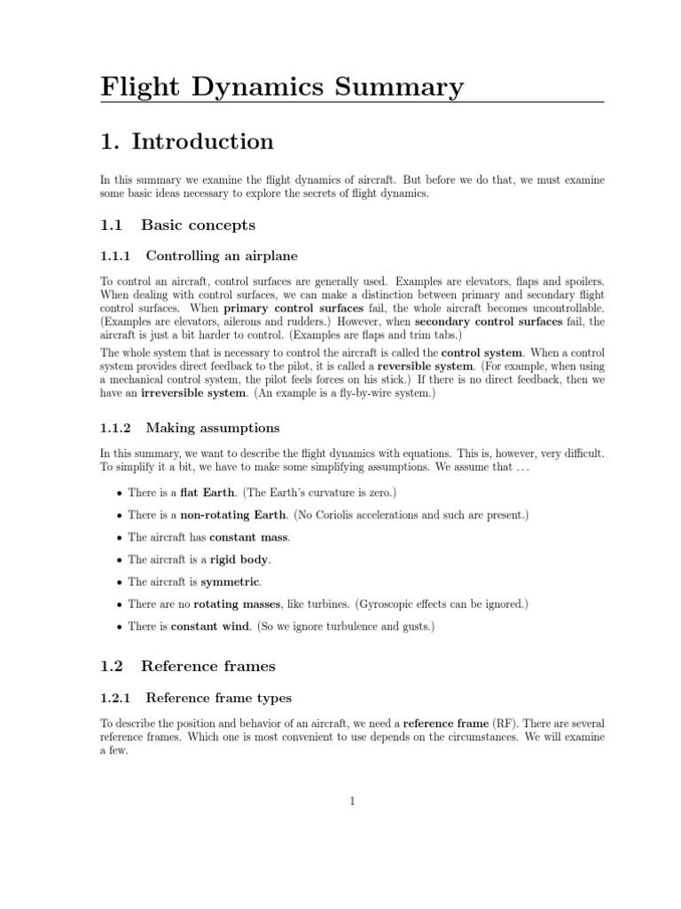 Aircraft Flight Dynamics Guide | PDF | Flight Control Surfaces | Lift ...