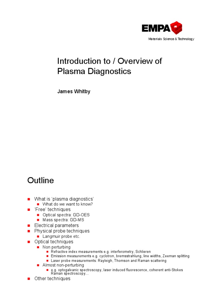 Plasma Diagnostics Techniques for Measuring Electron Properties | PDF ...