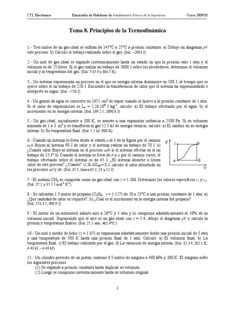 Principios de La Termodinamica | PDF | Gases | Calor
