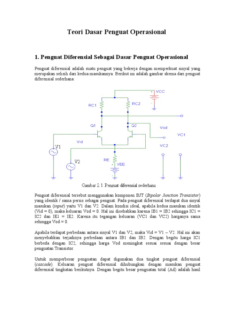 Teori Dasar Penguat Operasional | PDF