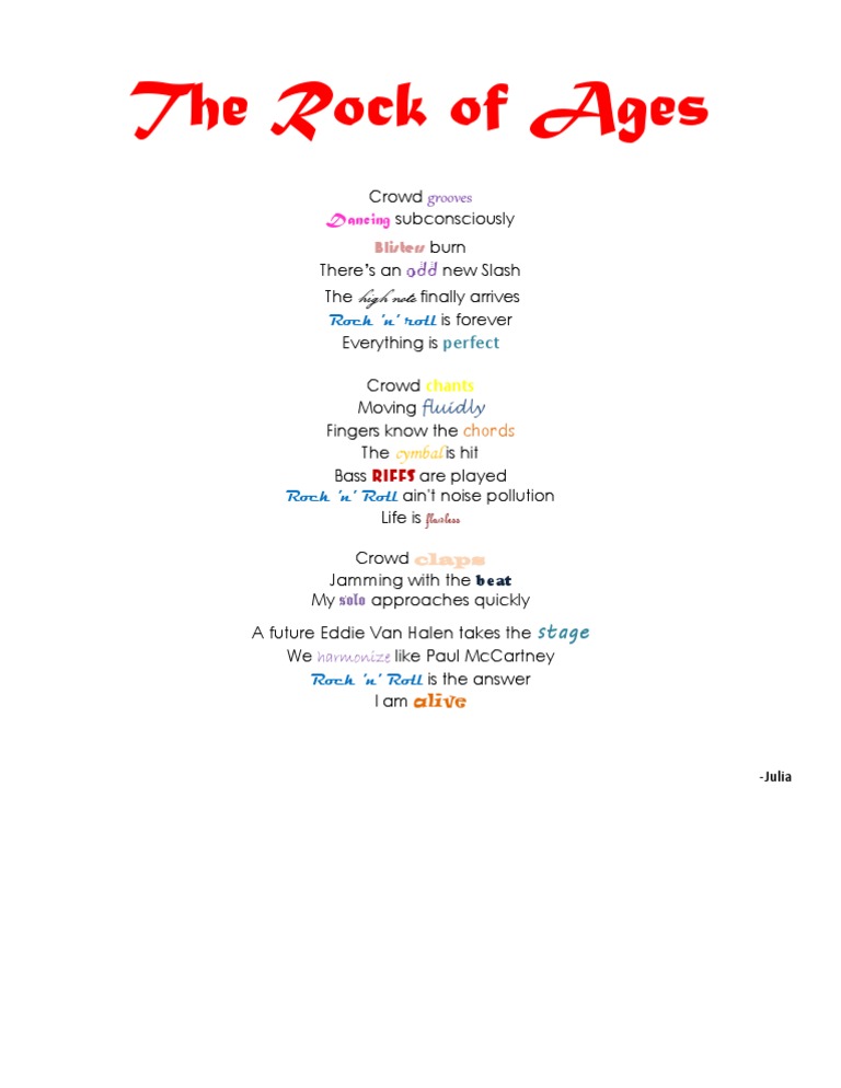Rock 'n' Roll Celebration Poem | PDF