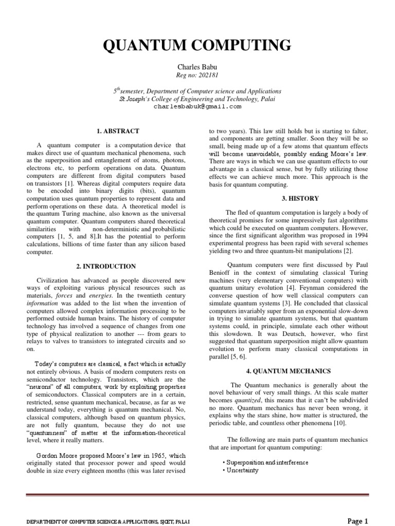 Quantum Computing | PDF | Quantum Computing | Quantum Entanglement