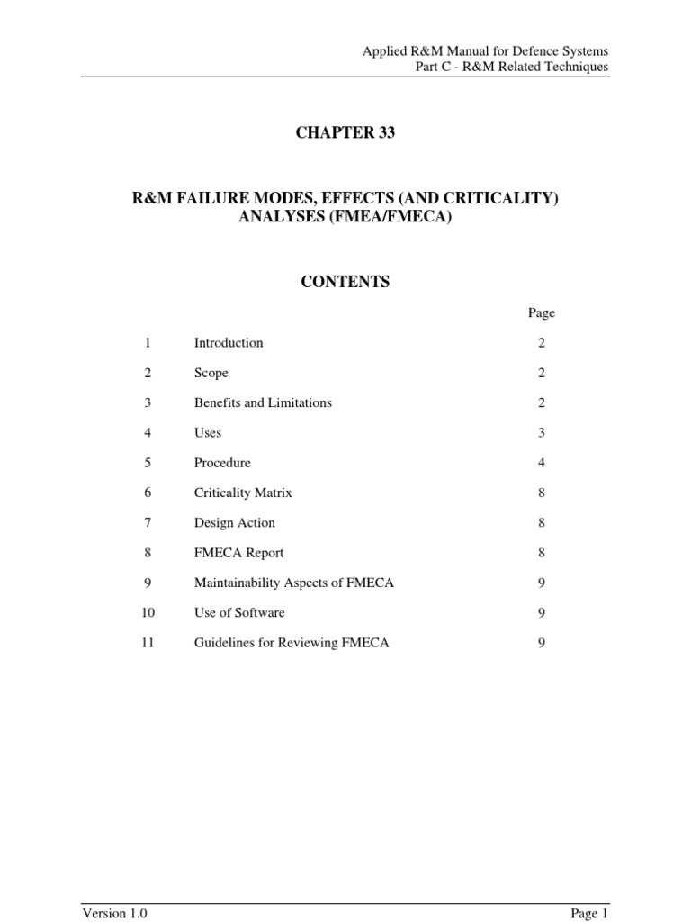 FMEA | PDF | Reliability Engineering | Systems Science