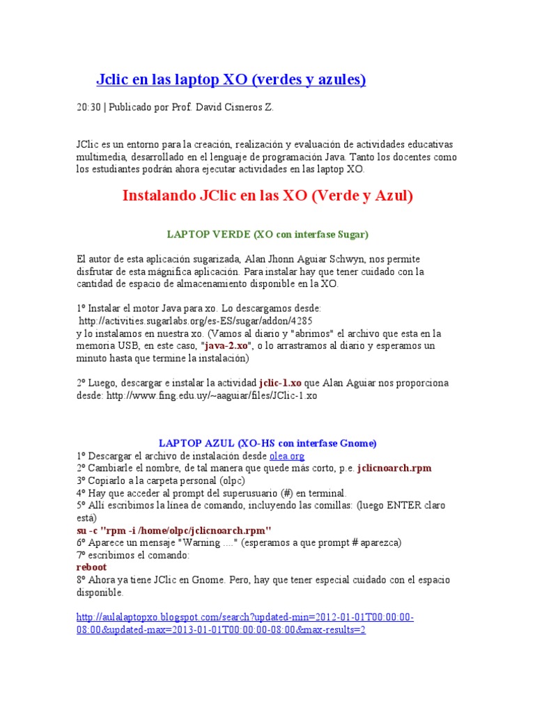 Jclic en Las Laptop XO | PDF