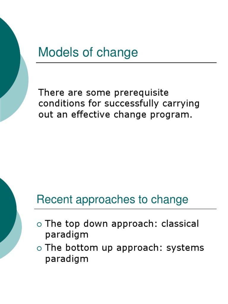 Models of Change Change Managemnt | PDF | Change Management | Action ...