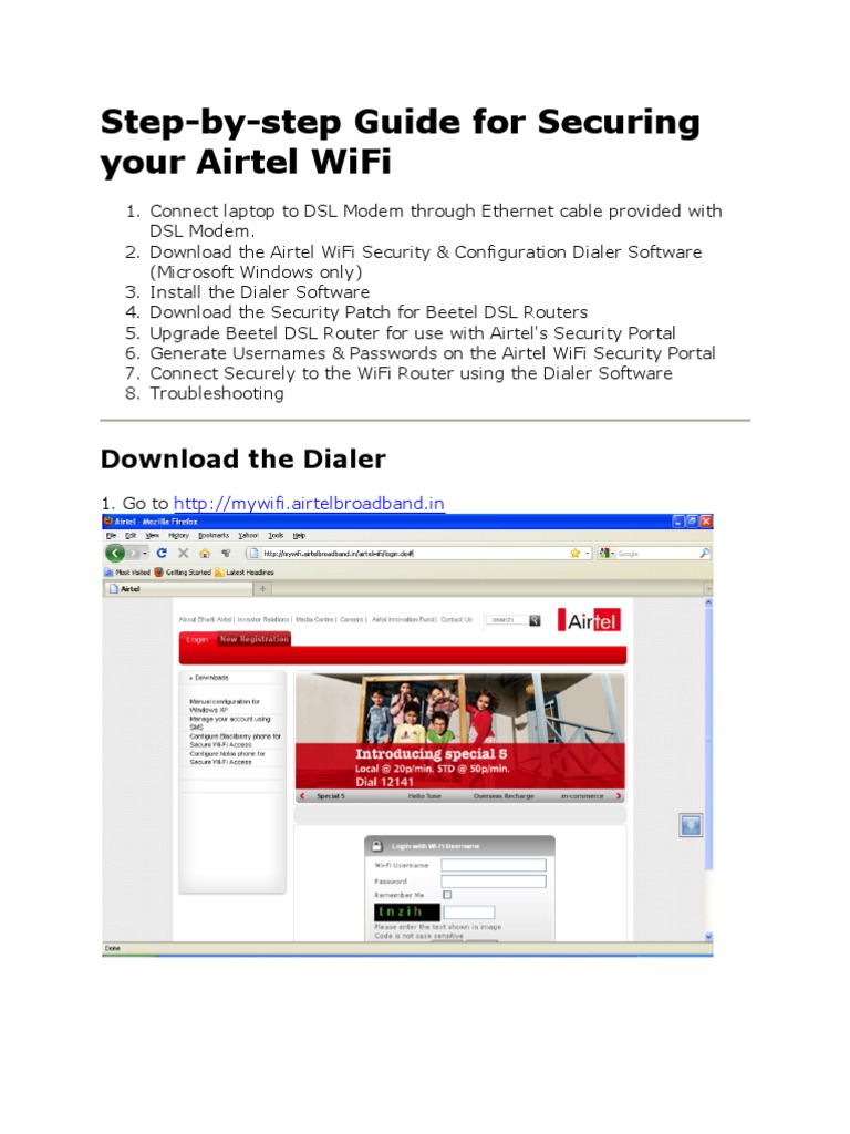 Airtel Broadband Setup | PDF | Wi Fi | Cyberspace