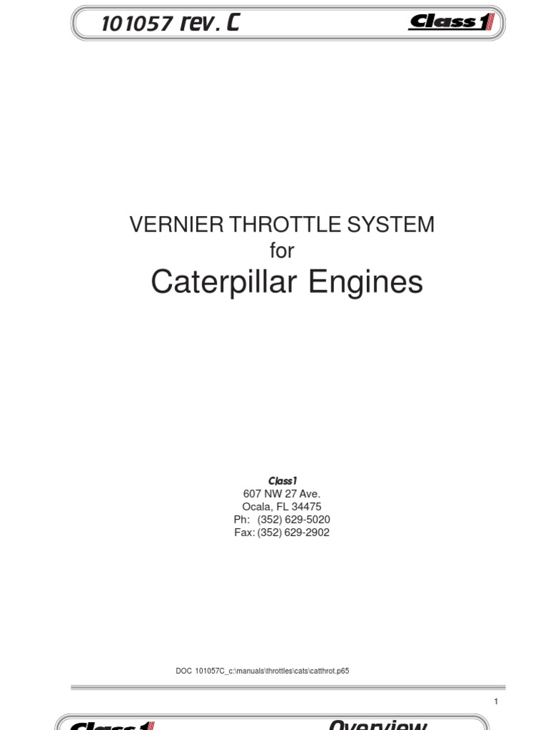Caterpillar Vernier Throttle Interface | PDF | Throttle | Electrical ...