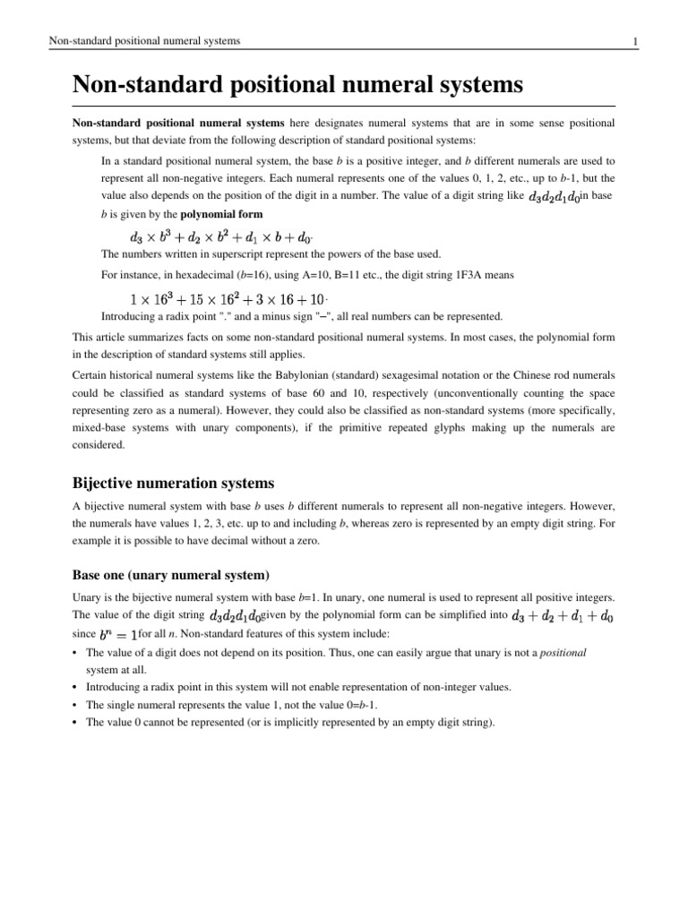 Non-Standard Positional Numeral Systems | PDF | Encodings | Lexicology