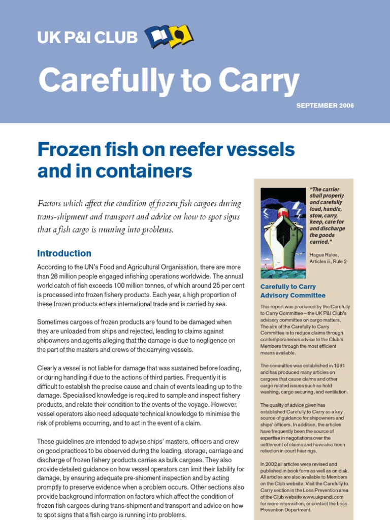 Guidelines for Frozen Fish Transport | PDF | Ice | Refrigeration