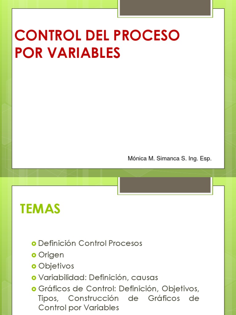 Control de Procesos Por Variables (1) | Estadísticas | Distribución de ...