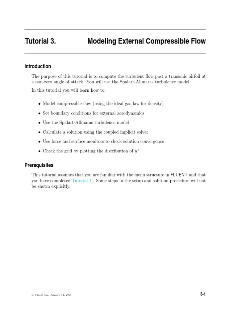 Tut03 Modeling External Compressible Flow | PDF | Fluid Dynamics | Compressible Flow