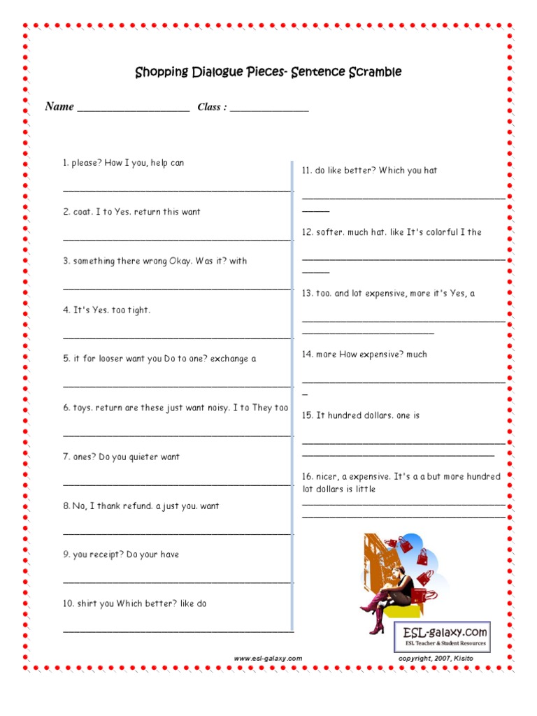 Shopping Dialogue Pieces | PDF