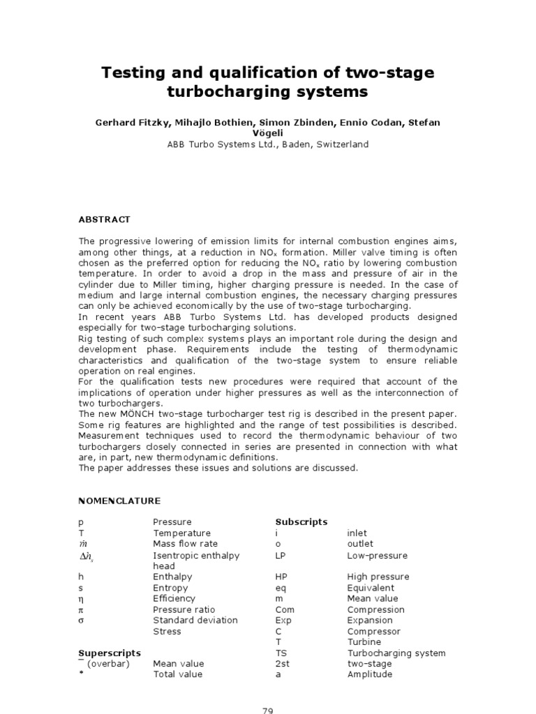 6 Testing and Qualification of Two-Stage Turbocharging Systems | PDF ...