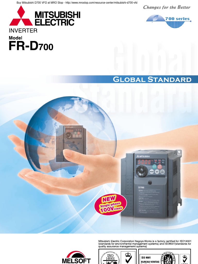 Mitsubishi D700 Series Vfd Brochure | Power Supply | Power Inverter