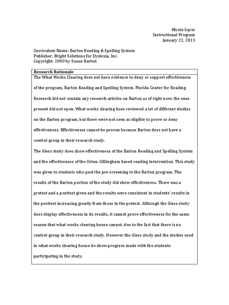 Barton Reading Program | Download Free PDF | Reading (Process) | Spelling