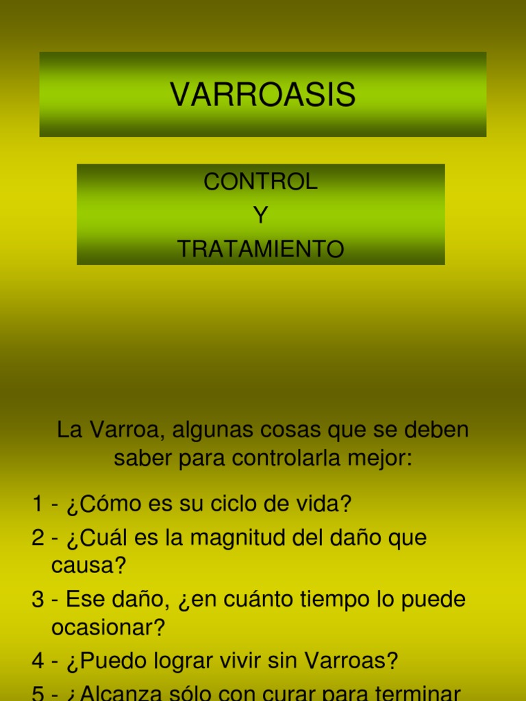 VARROASIS Control y Tratamiento | PDF | Ecología de himenópteros | Apoidea