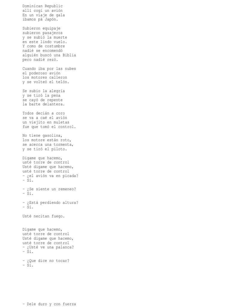 Torre de Control: Letra de Canción | PDF | Aviación | Violencia