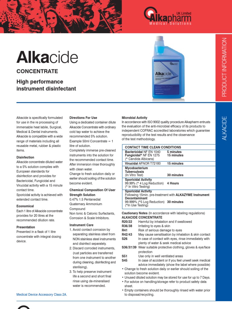 Informacion Alkacide Eng | Disinfectant | Corrosion
