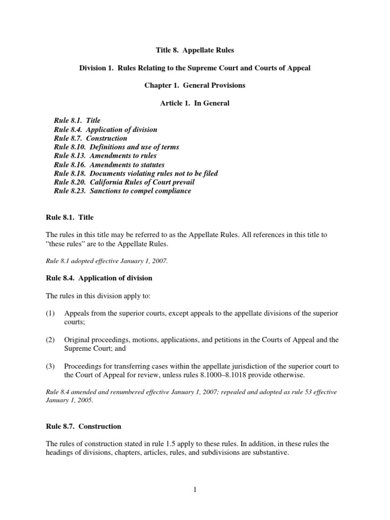 California Appellate Rules Overview | PDF | Brief (Law) | Appeal