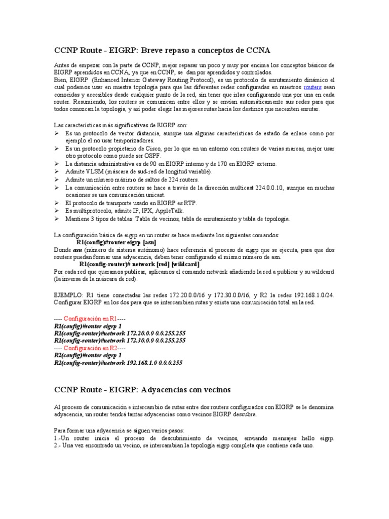CCNP Route | PDF | Enrutador (Computación) | Certificaciones de Cisco