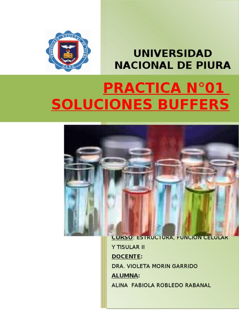 1°LABORATORIO BUFFERS | Solución tampón | Ph