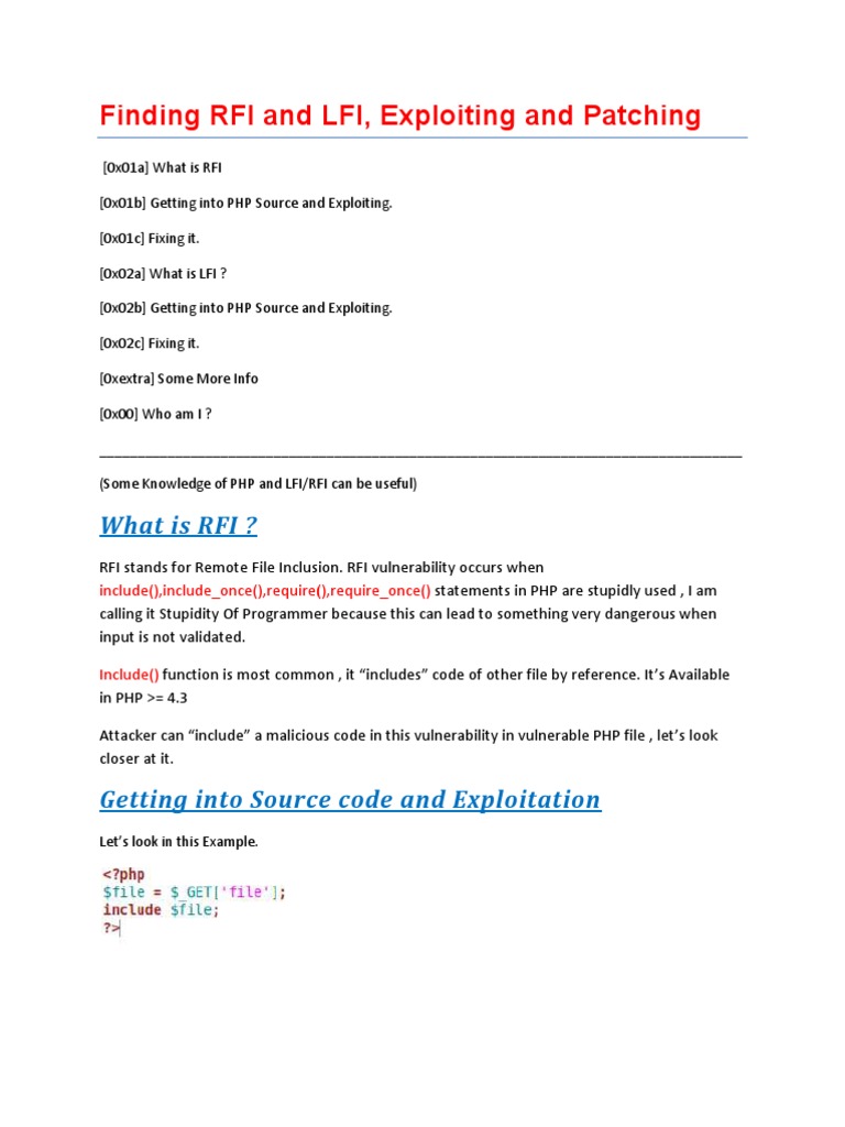 Finding LFI and RFI | PDF | Php | Digital Technology